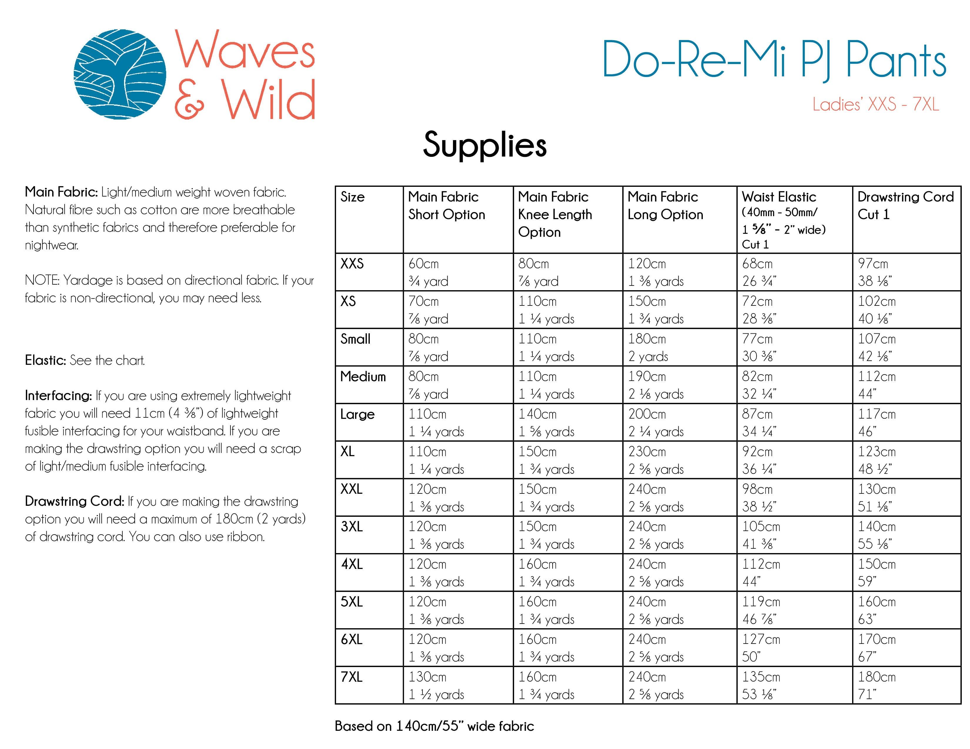 Do-Re-Mi PJ Pants - Ladies Waves and Wild Paper Pattern – Little Legs ...
